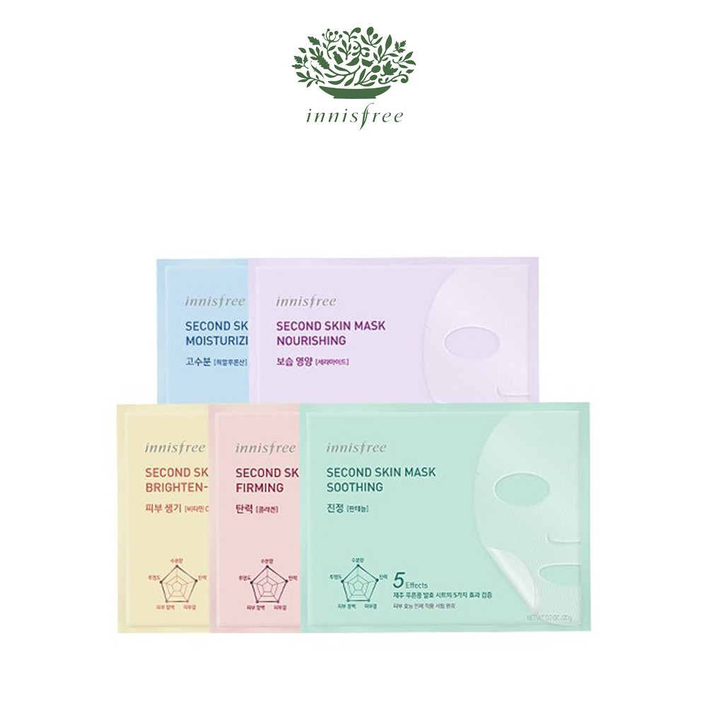 Innisfree Second Skin Mask (20g) - 5 Types Available [Wako Beauty ...