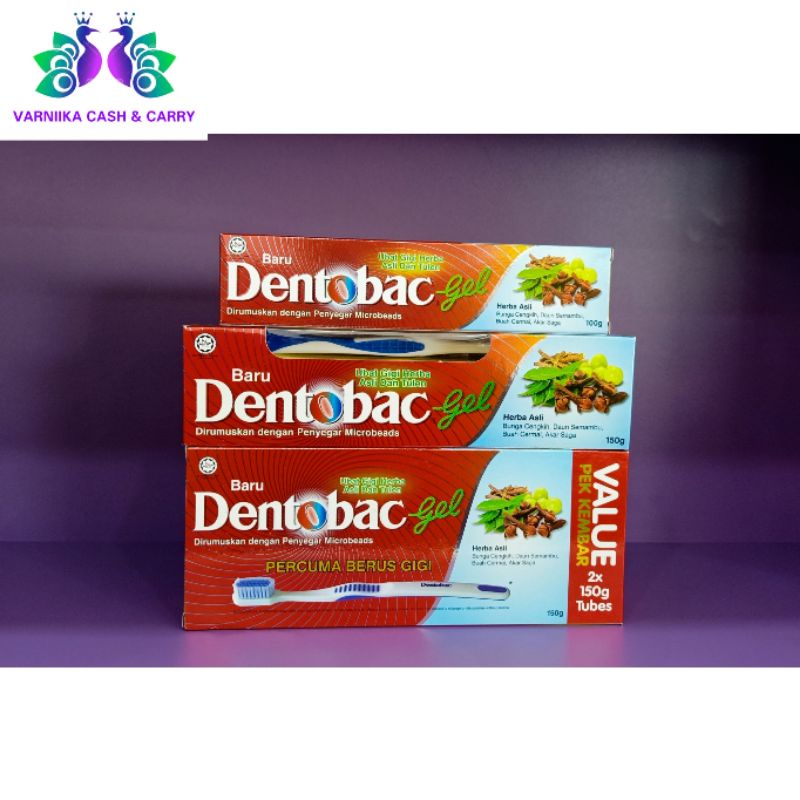 DENTOBAC GEL TOOTHPASTE TWINPACK , 150G & 100G ️ | Shopee Malaysia