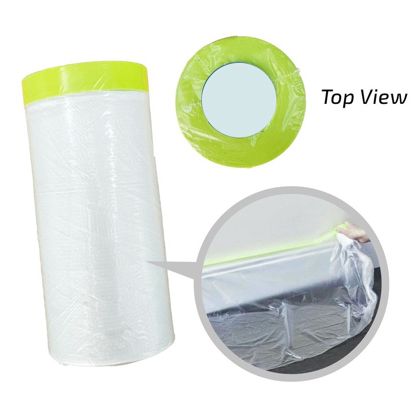 Covering Masking Film / Disposable Furniture Dust Cover / Pre-Taped ...