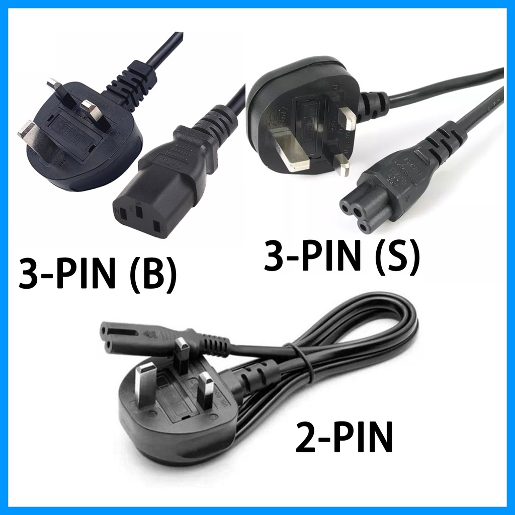 1.5M 3 PIN / 2 PIN 13A FUSE UK POWER CORD CABLE FOR LAPTOP PC MONITOR ...
