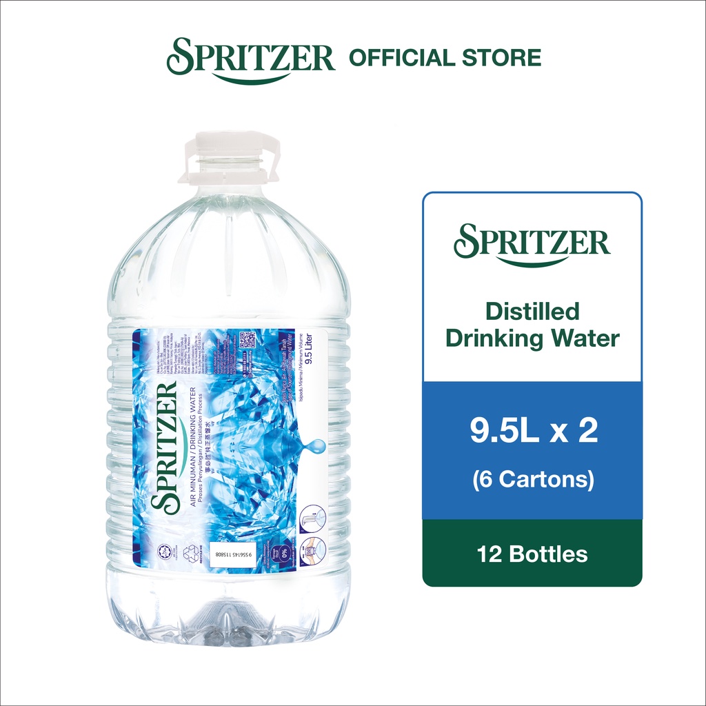 Spritzer Distilled Water - 6 Cartons Bundle (9.5L X 2) | Shopee Malaysia