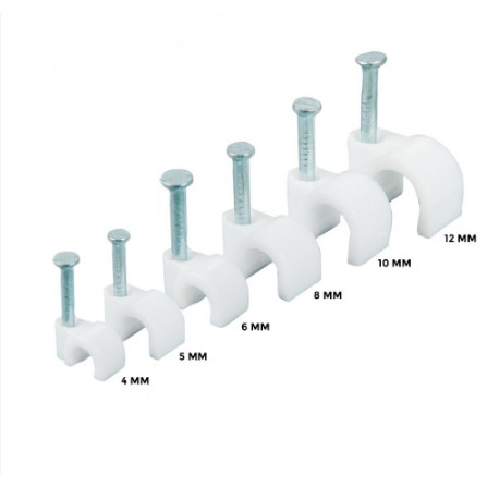 (200pcs) 4mm-16mm PVC Round Cable Nail Clips WIRE HOLDER / TIDY CLIP | Shopee Malaysia
