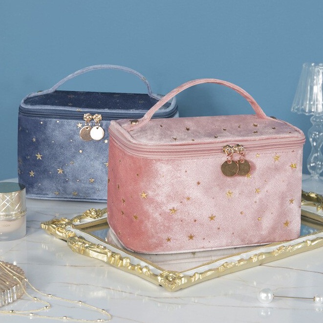 Velvet Makeup Bag With Star | Saubhaya Makeup
