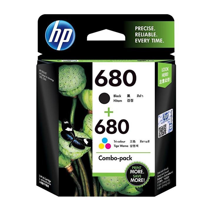 Original HP 680 Combo Pack Ink Advantage Cartridge (Black+Tri-Color ...