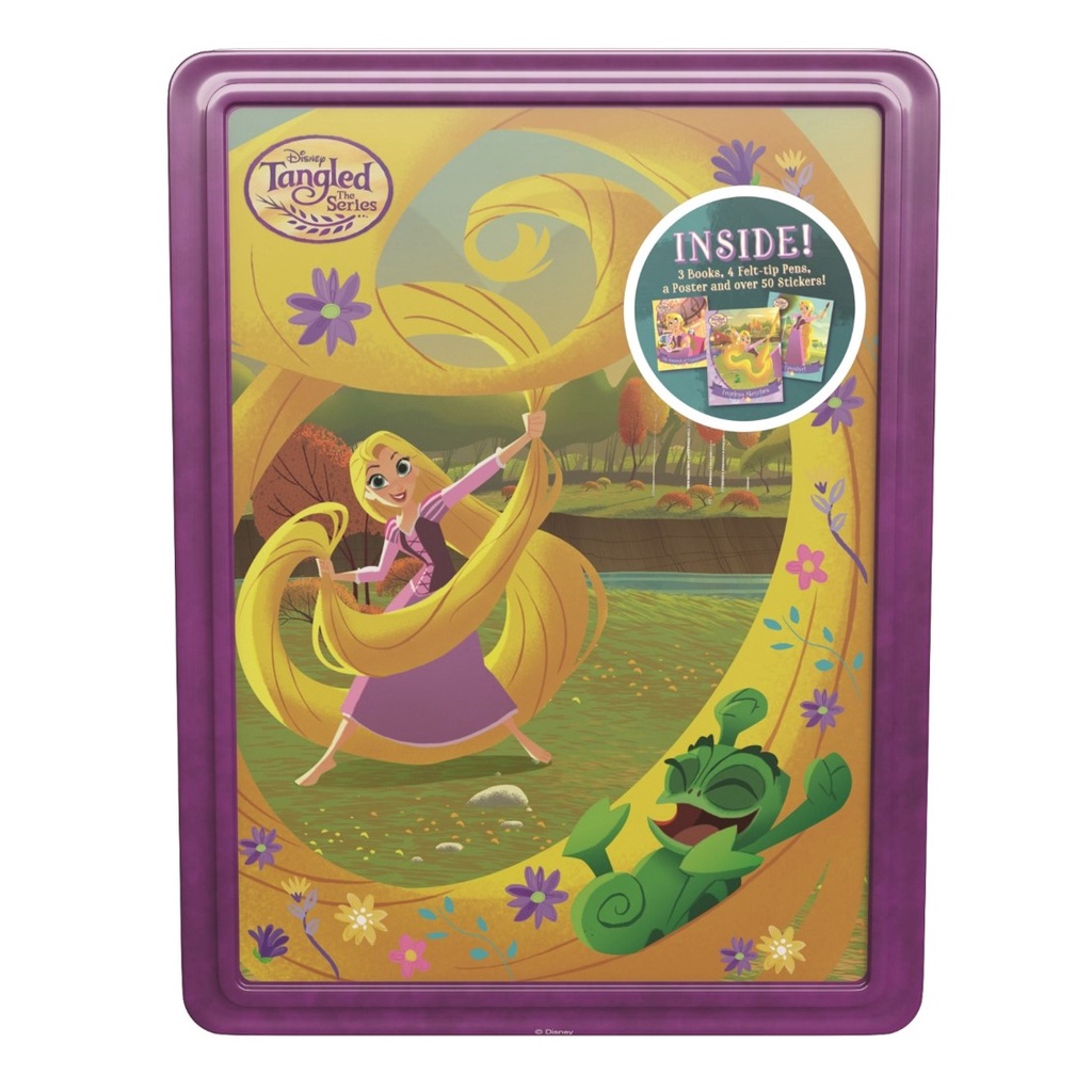 Disney Princess Tangled Happy Tin Gift Set With 3 Books Stickers Poster ...
