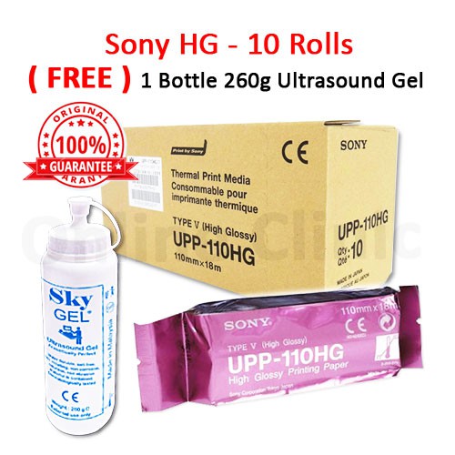 Original SONY UPP-110 HG Ultrasound Paper x 10 rolls FREE 1 Bottle 260g ...