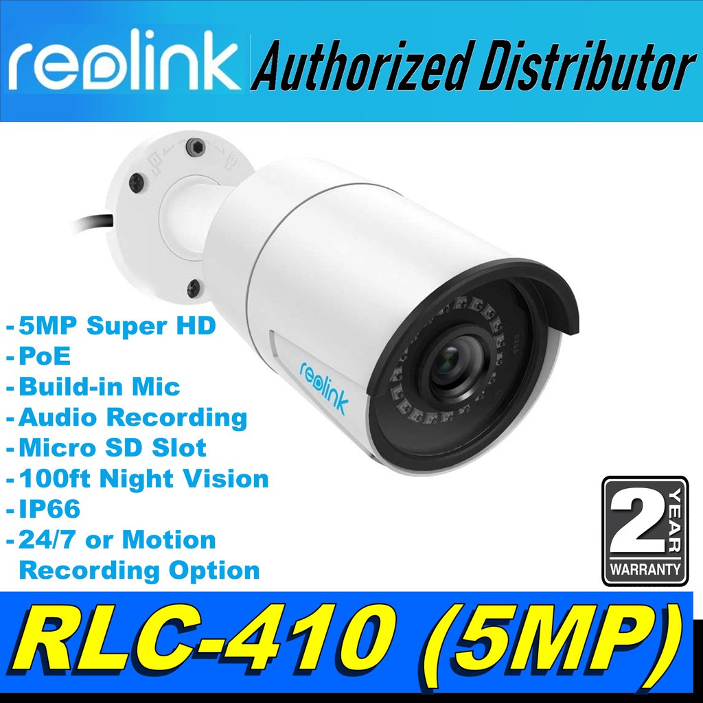 Reolink RLC-410 5MP PoE Security IP CCTV Camera 5MP Super HD, Easy PoE ...
