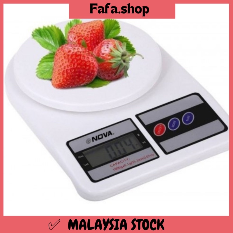 Electronic Digital Kitchen 10kg Weight Scale Free AA Battery/Penimbang ...