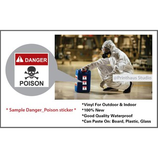 Danger Sticker Poison Sticker Bahaya Sticker Racun Sticker 危险毒贴纸 Sign ...