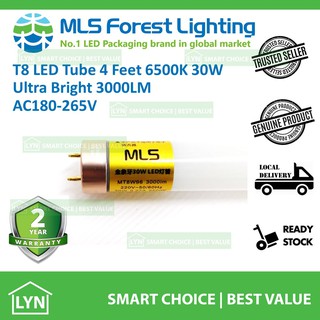 T8 LED Tube MLS Forest Lighting 4 Feet 6500K 30W (Wholesale) | Shopee ...