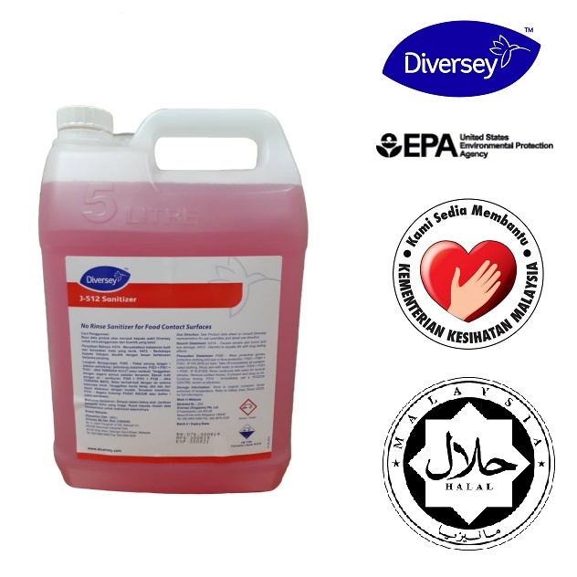 J-512 Diversey ,Surface Sanitizer / Food Grade, Sanitizer 99.9% ...