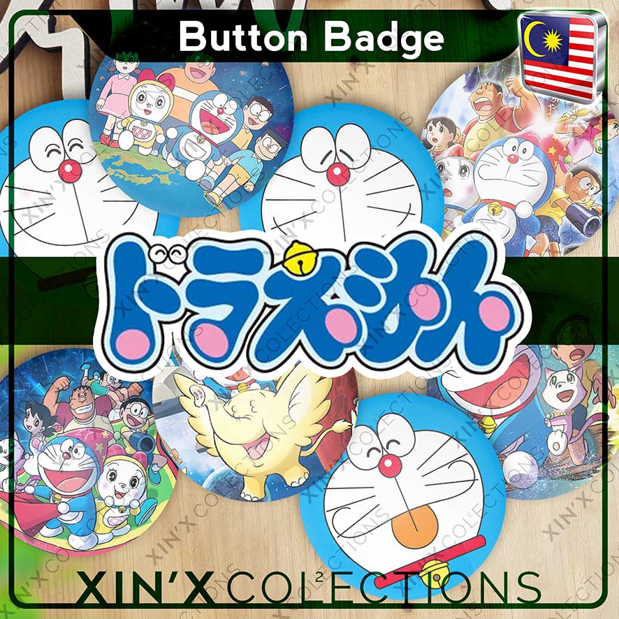 Doraemon NOBITA BUTTON BADGE PIN SAFEPIN ドラえもん 44mm | Shopee Malaysia