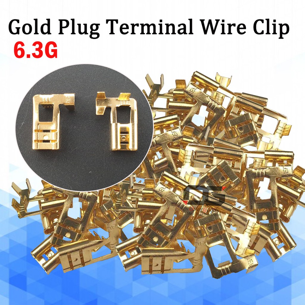 Cable Lug 63G Gold plug Terminal Wire Clip SPEAKER CLIP FEMALE / CABLE ...
