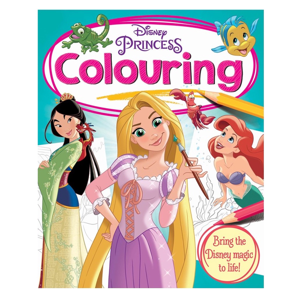 Disney Princess Colouring Book For Kids With Beautiful Illustrations ...