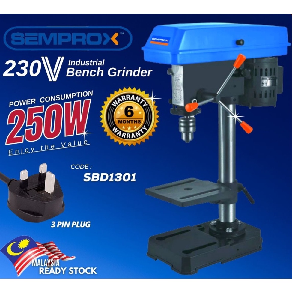 Mesin Drill / Gerudi / Tebuk Kayu/Besi SEMPROX SBD1301 Industrial Bench ...