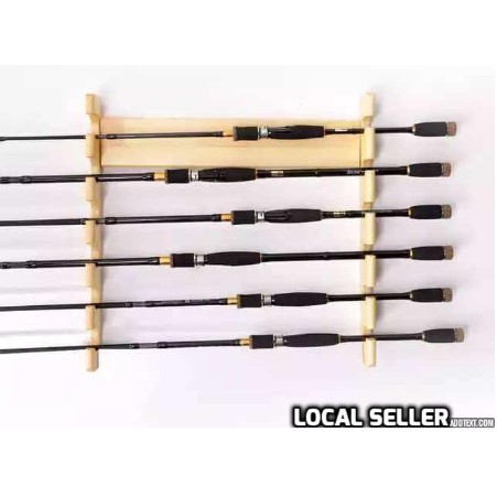 Fishing Rod Wall Rack 6 / 10 Holes / Rod Holder / Rak Joran Pancing ...