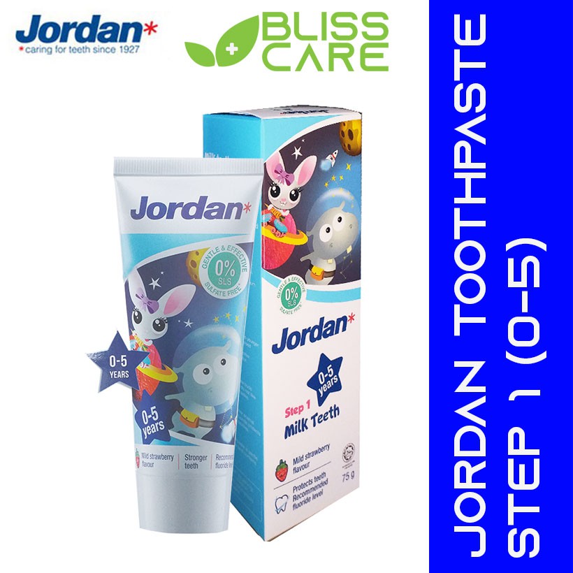 Jordan Step 1 Milk Teeth Toothpaste Ubat Gigi Strawberry Flavor 0-5 ...