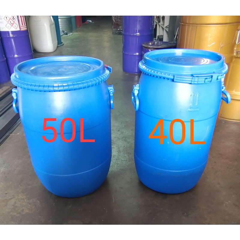 tong biru bertangkai dan kelip,tong plastik 50 liter,tong air,tong ...