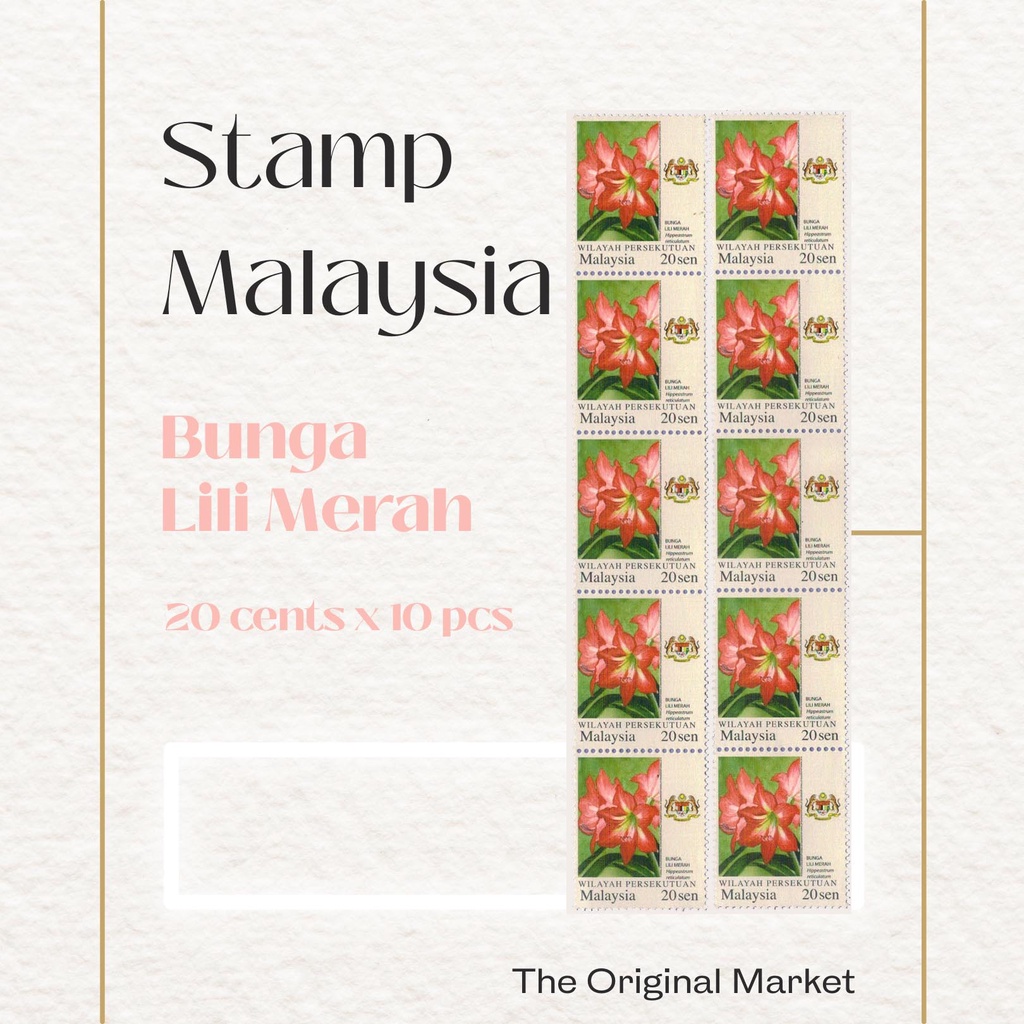 Stamp Malaysia - Flower Stamp | Setem Bunga | 10 Pieces & 20 Pieces ...