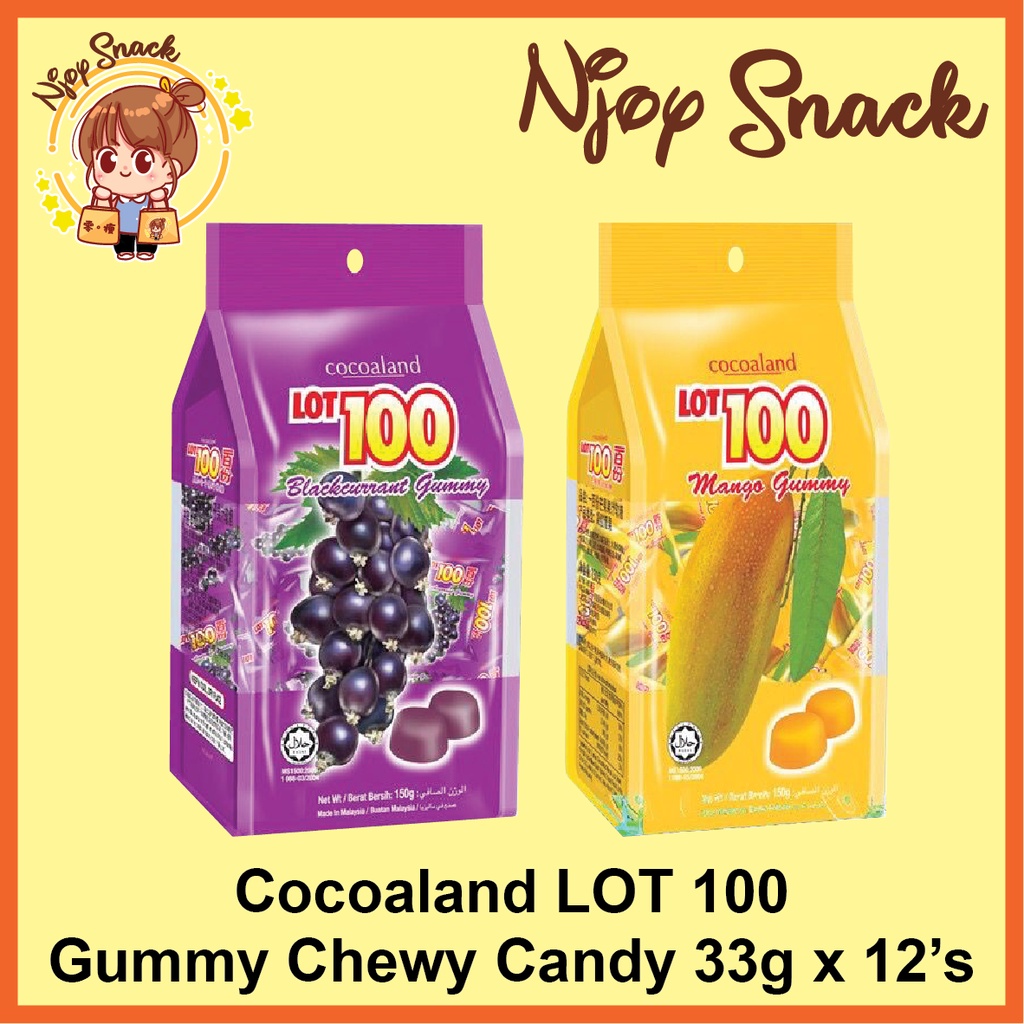 33g x 12's COCOALAND LOT 100 GUMMY CHEWY CANDY (BLACKCURRANT / MANGO) | Shopee Malaysia