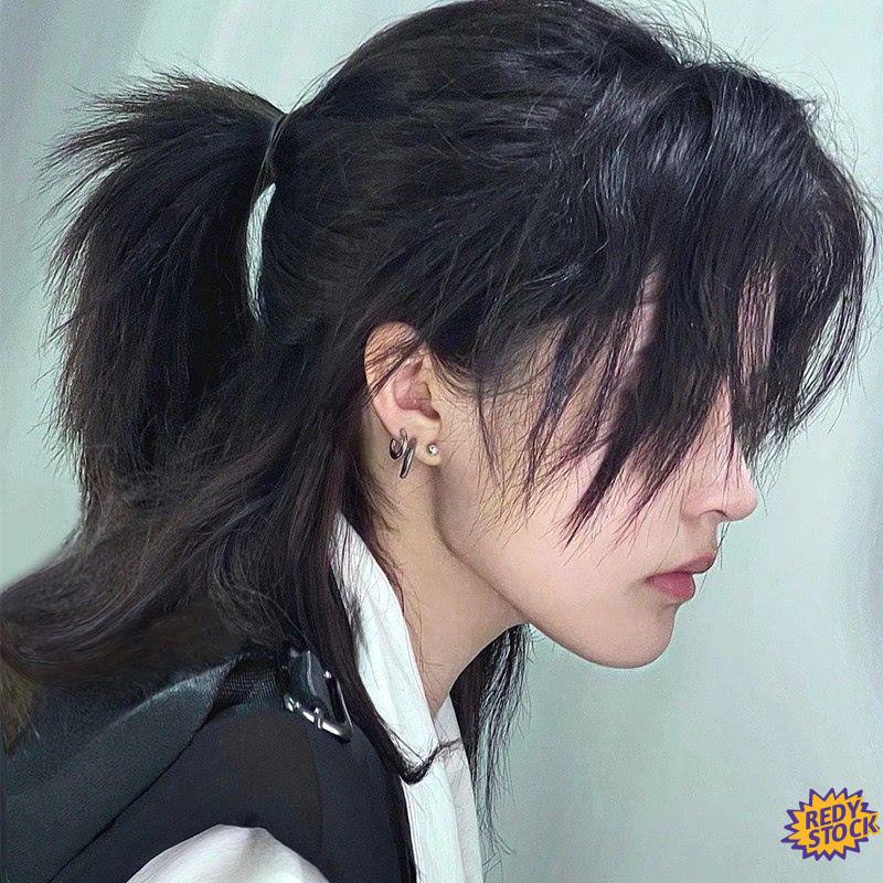 Rambut palsu lelaki Korean Vogue Style Wig Man Samurai head wig Men's ...
