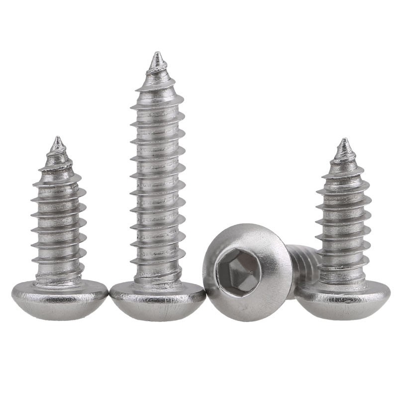 M5 M6 Button Head Socket Cap Self Tapping Screws Hex Drive A2 304