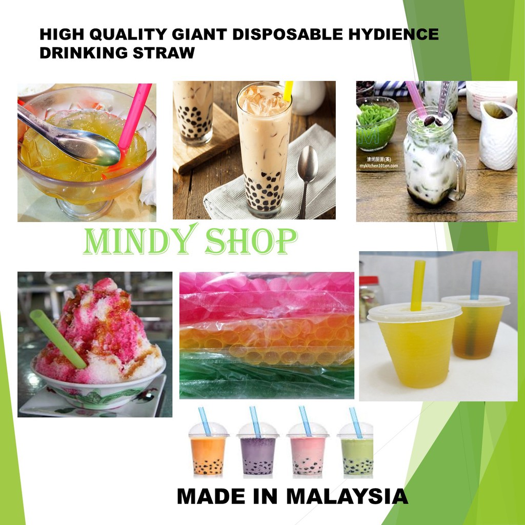 Giant straw sharp for bubble tea boba tea / Straw Besar / Straw Warna ...
