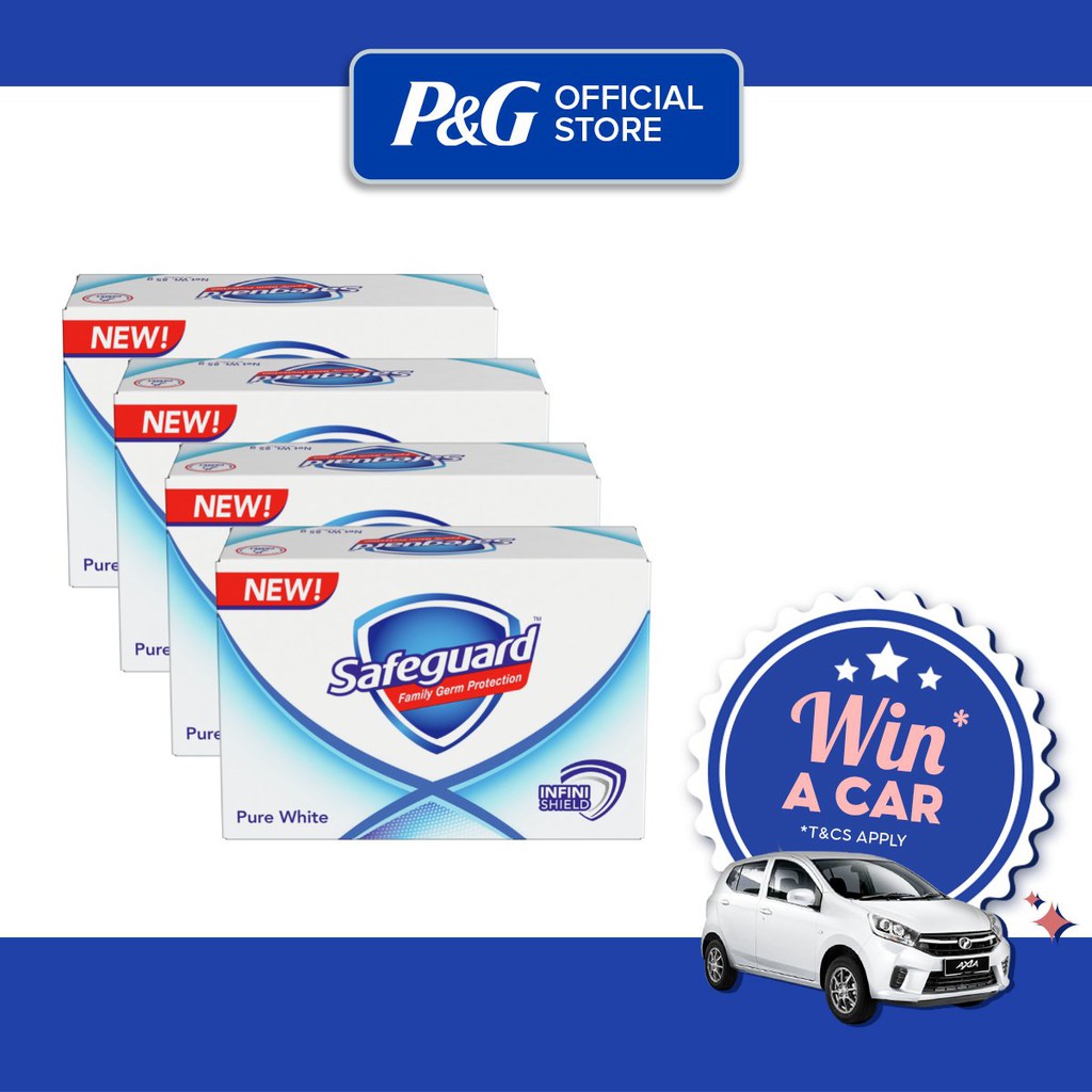 Safeguard Infini Shield Pure White Soap Bar (85g x 4) | Shopee Malaysia