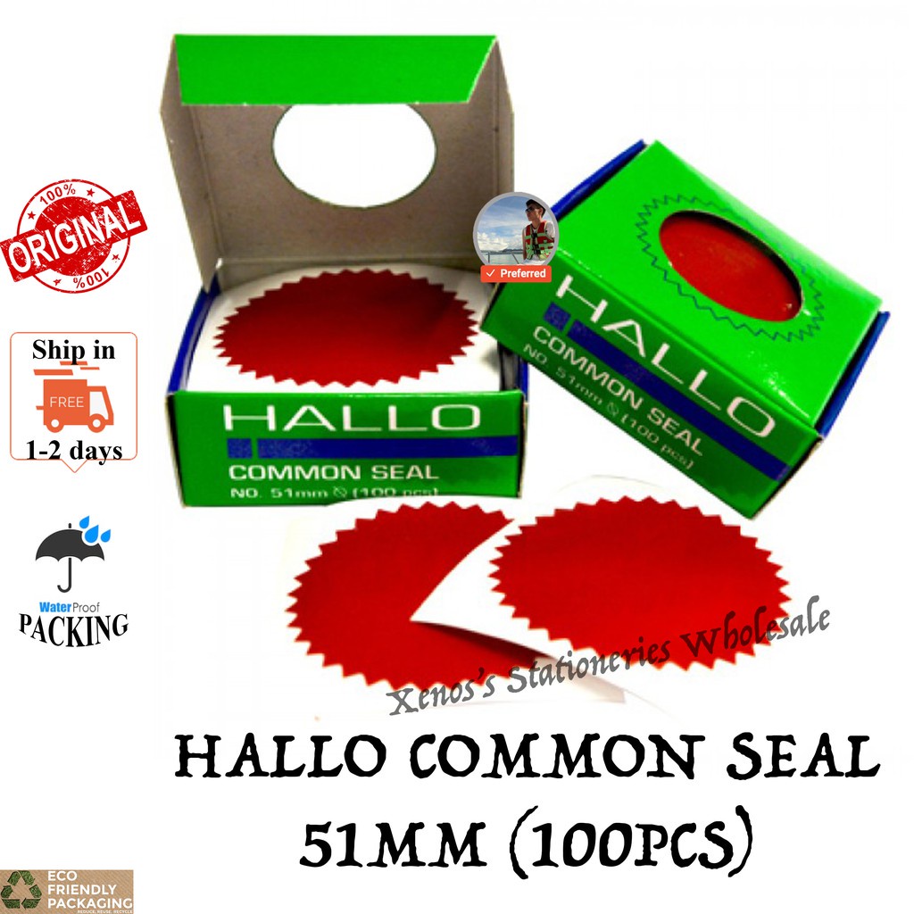 HALLO COMMON SEAL STICKER 51MM (100PCS) (READY STOCK / 100% ORIGINAL ...