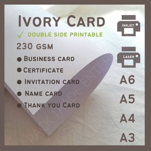 A4, A3, A5, A6, A7 Ivory Card 230g White Card/ Kad Putih/Printing Card ...