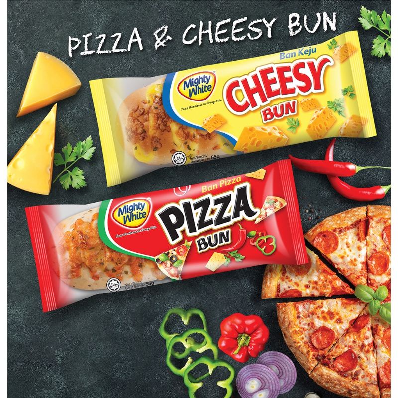 Mighty White Pizza Bun / Cheesy Bun | Shopee Malaysia