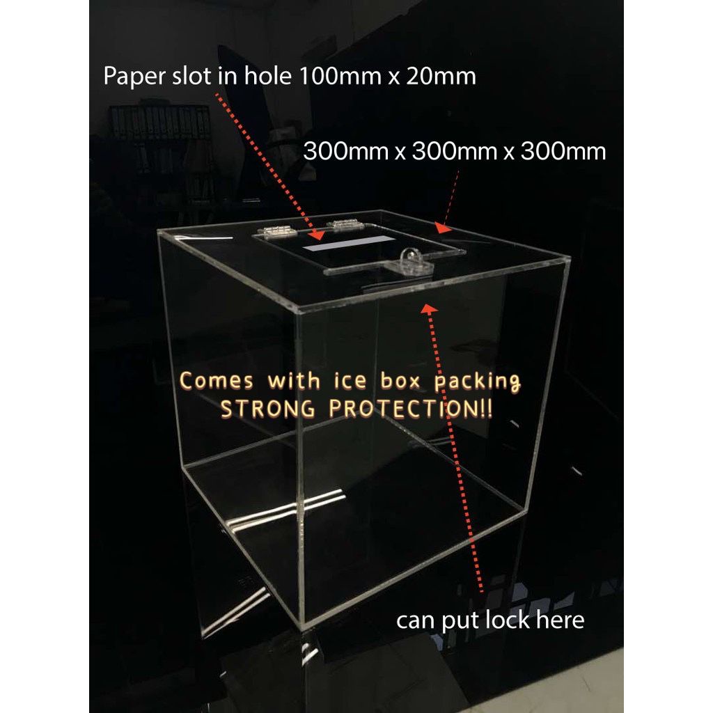 Acrylic Donation or Suggestion Box (30cm x 30cm x 30cm) | Shopee Malaysia