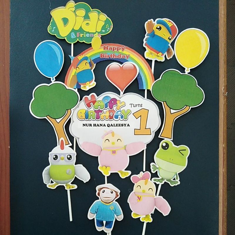 Cake Topper Didi n Friends (With customised name) | Shopee Malaysia