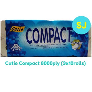 Cutie Compact Toilet Rolls Blue (3 x 10 Rolls ) | Shopee Malaysia