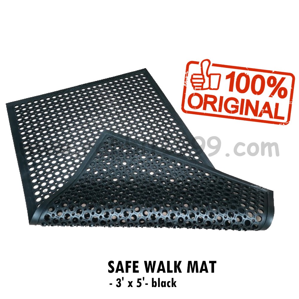 SAFE WALK MAT- 3' x 5'- black- kitchen mat / kitchen floor mat / safe ...