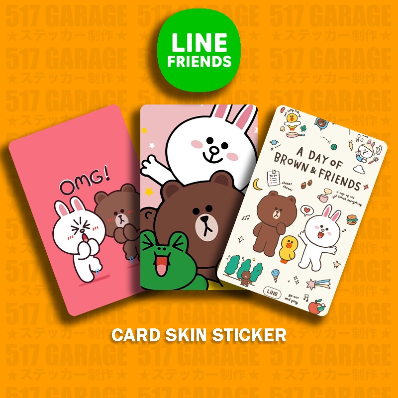 LINE FRIEND - BEAR - T*G STICKER - ATM STICKER - DEBIT CARD STICKER ...