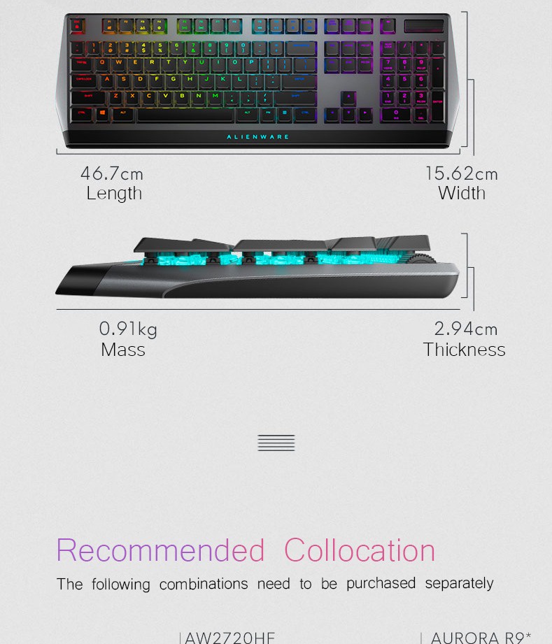 Alienware AW510K Cherry MX Red Low-Profile RGB Mechanical Gaming ...