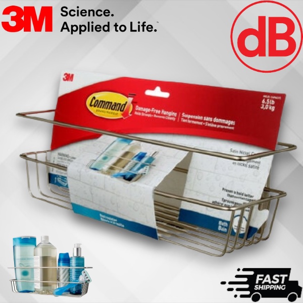 (Ready Stock) 3M Command Bath31-SN-ES Bath Satin Nickel Caddy Holder (Hold to 3.0kg) | Shopee ...