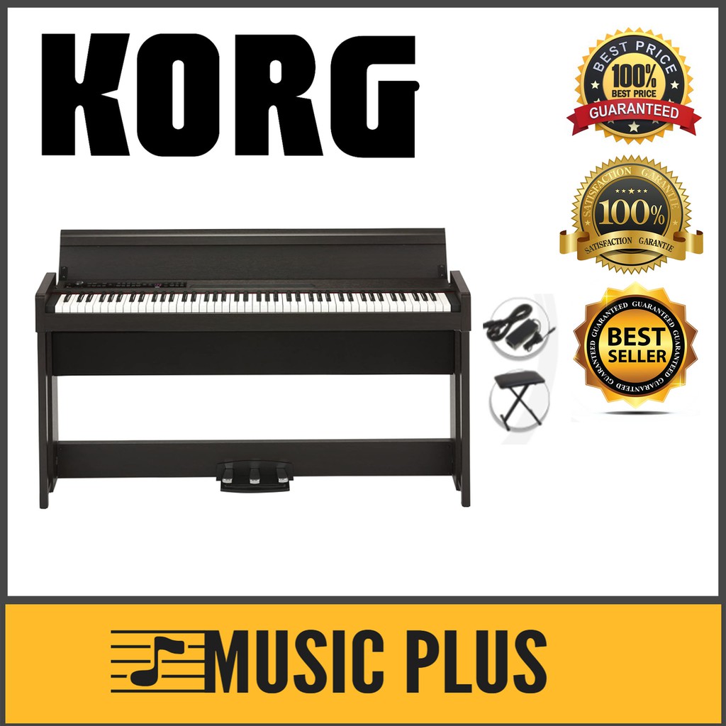 Korg C1 Air DIGITAL Piano with Keyboard Bench and Adapter - Brown ...