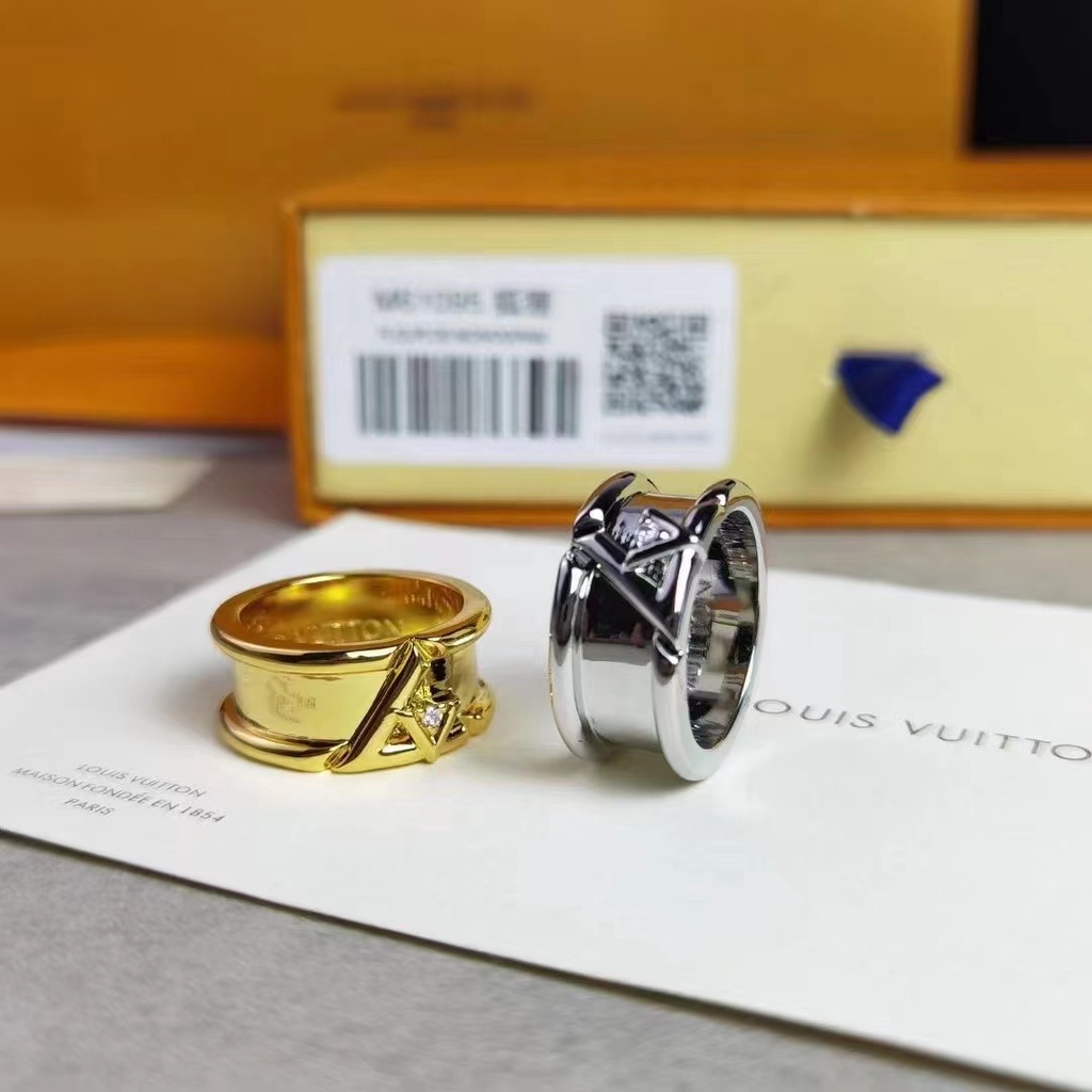 New Titanium steel Mini Diamond LV Wide Rings | Shopee Malaysia