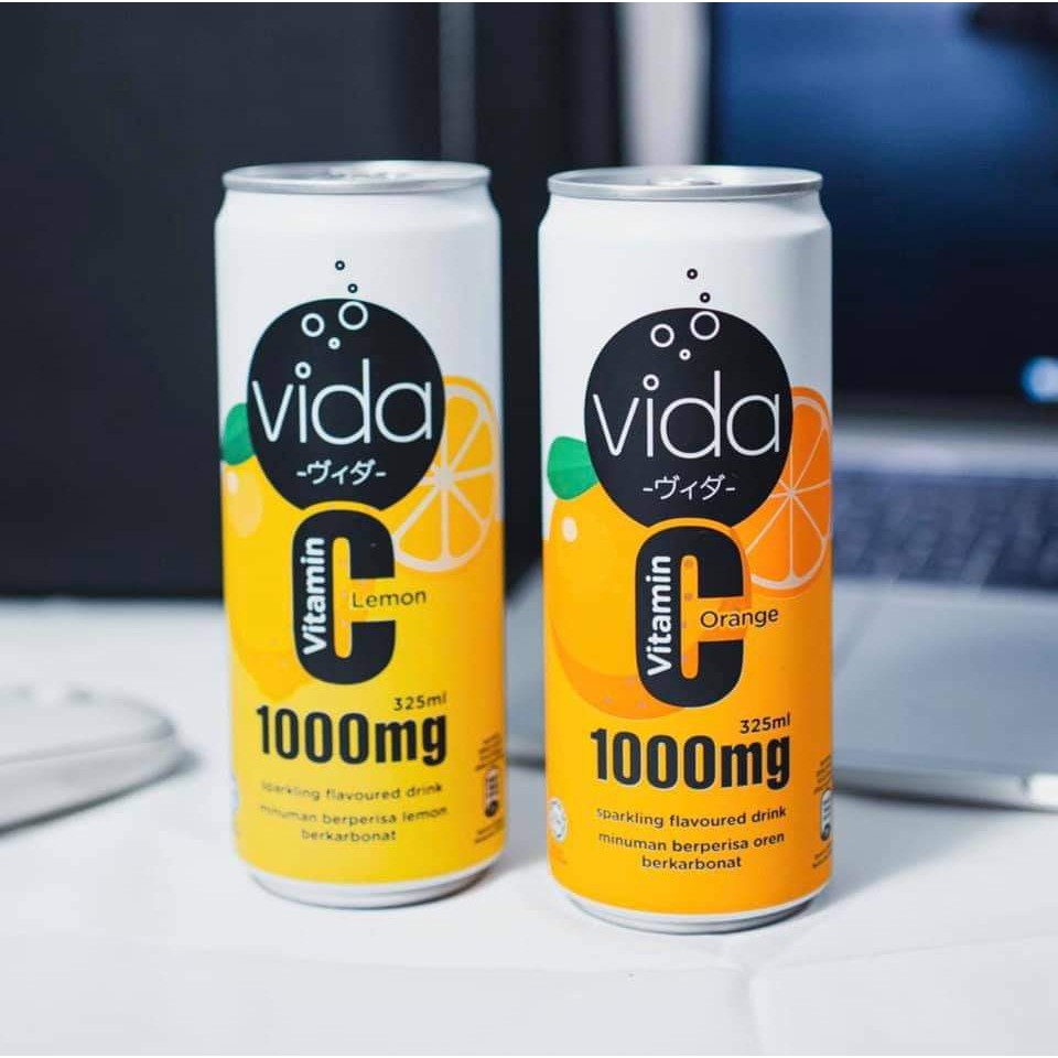 Vida Vitamin C 1000mg Lemon Orange Sparkling Drink 325ml Shopee Malaysia