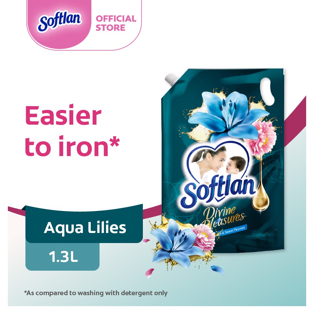 Softlan Divine Pleasures Aqua Lilies & Sweet Peonies Fabric Softener ...