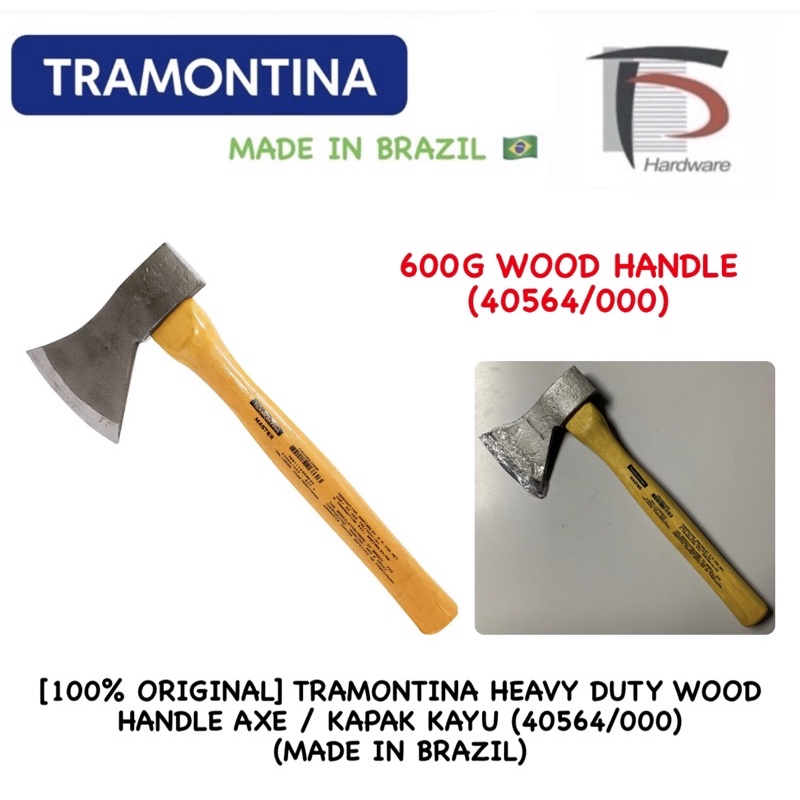 [100% ORIGINAL] TRAMONTINA HEAVY DUTY WOOD HANDLE AXE / KAPAK KAYU ...