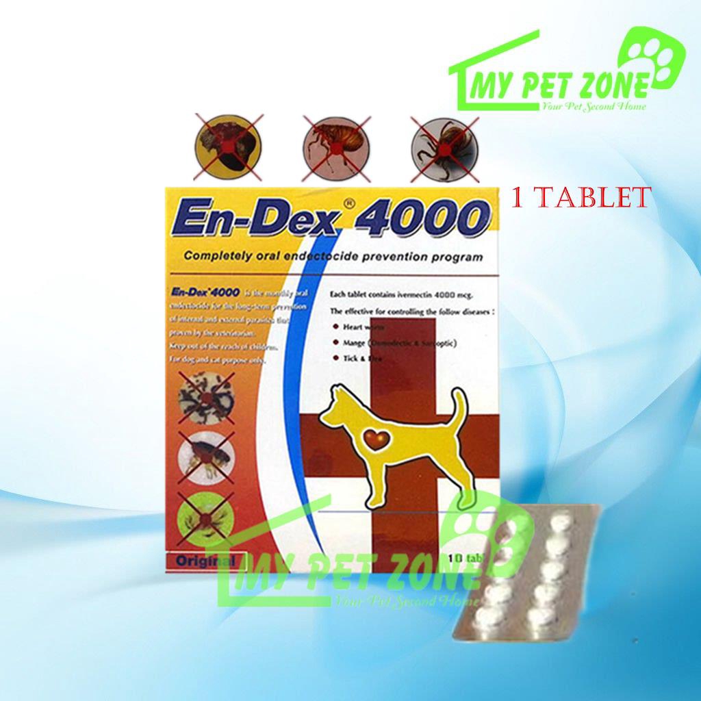 En-dex 4000 heart worm, mange, tick & flea control - 1 tablet | BeeCost