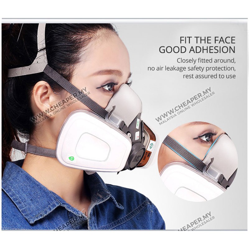 6200 Gas Mask Safety Filter Dust Chemical Mask Painting Respirator ...
