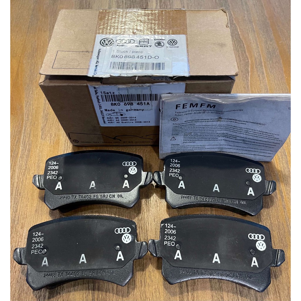 8K0698451A AUDI REAR BRAKE PAD NEW ORIGINAL (8K0698451) (8K0698451A-G ...
