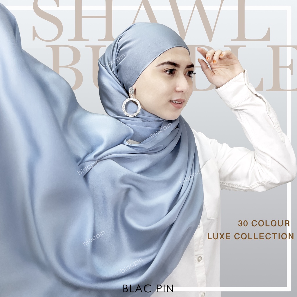 Shawl Bubble Satin | Luxe Collection | Premium Plain | Shopee Malaysia
