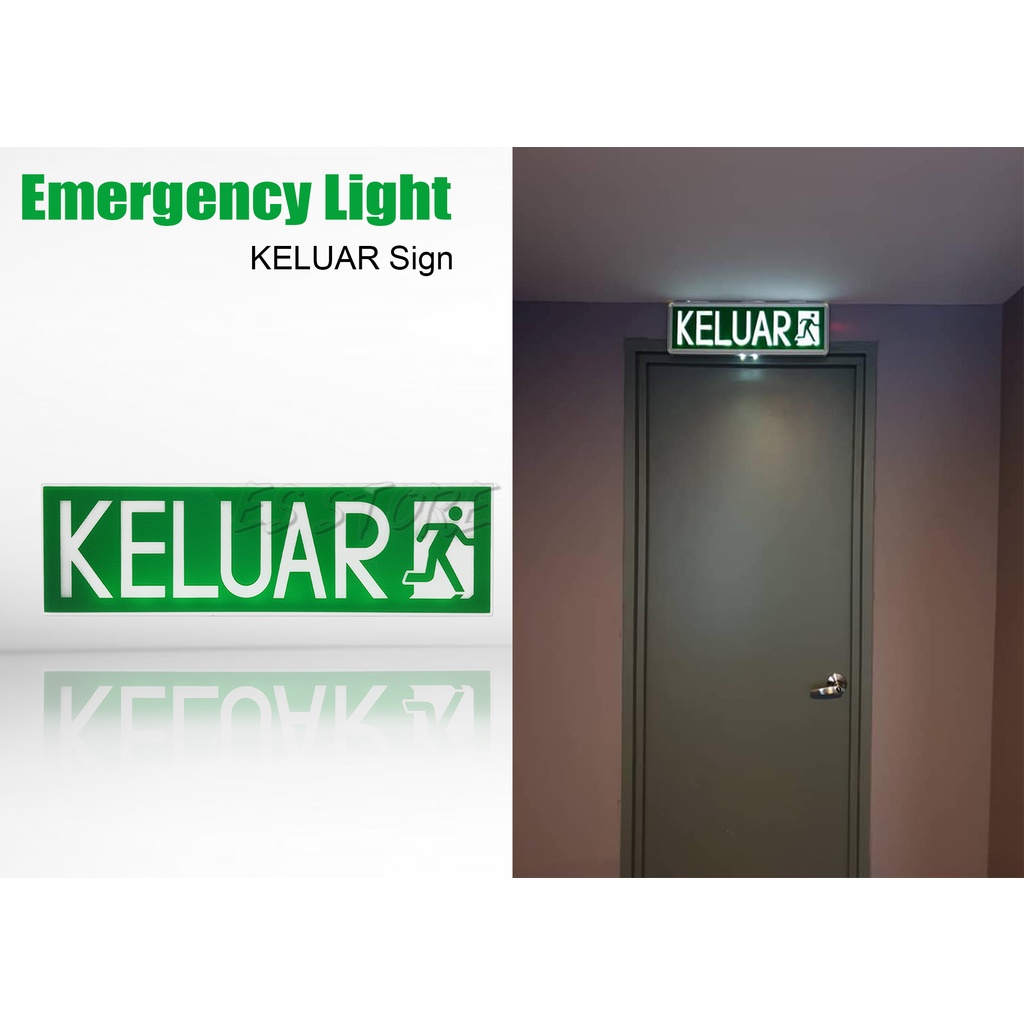 { SIRIM } LED KELUAR SIGN le908 Keluar Sign Emergency Light KES-SEL101B ...