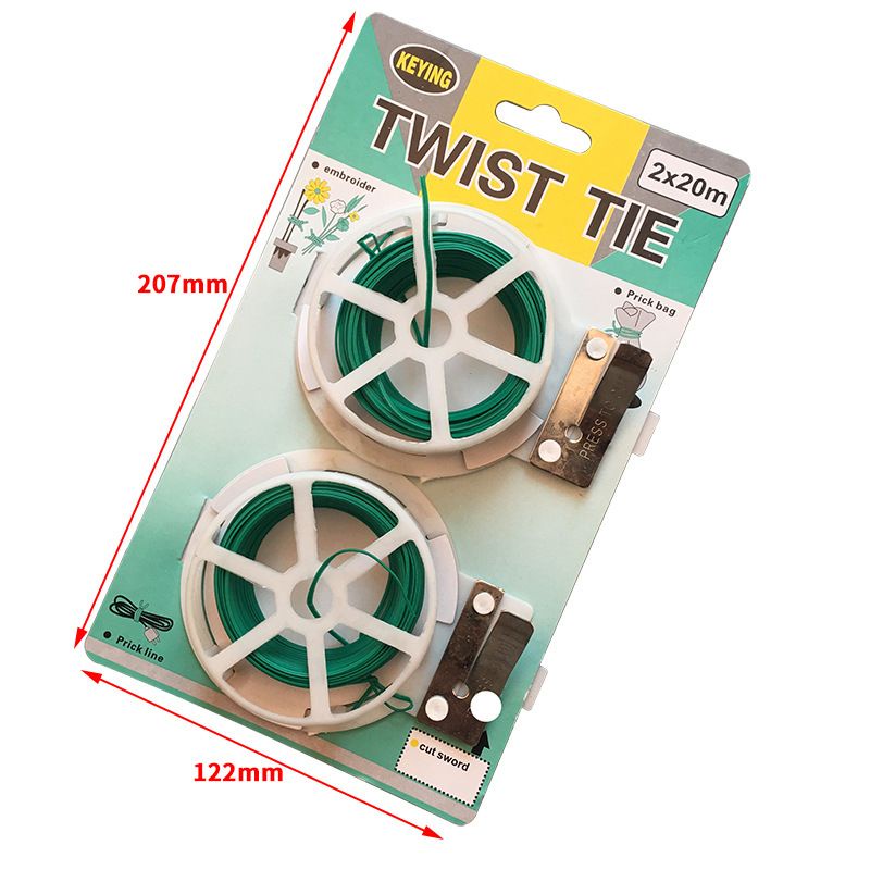 Garden Twist Tie With Cutter Green Coated Wire Cable Plant Twist Tie ...