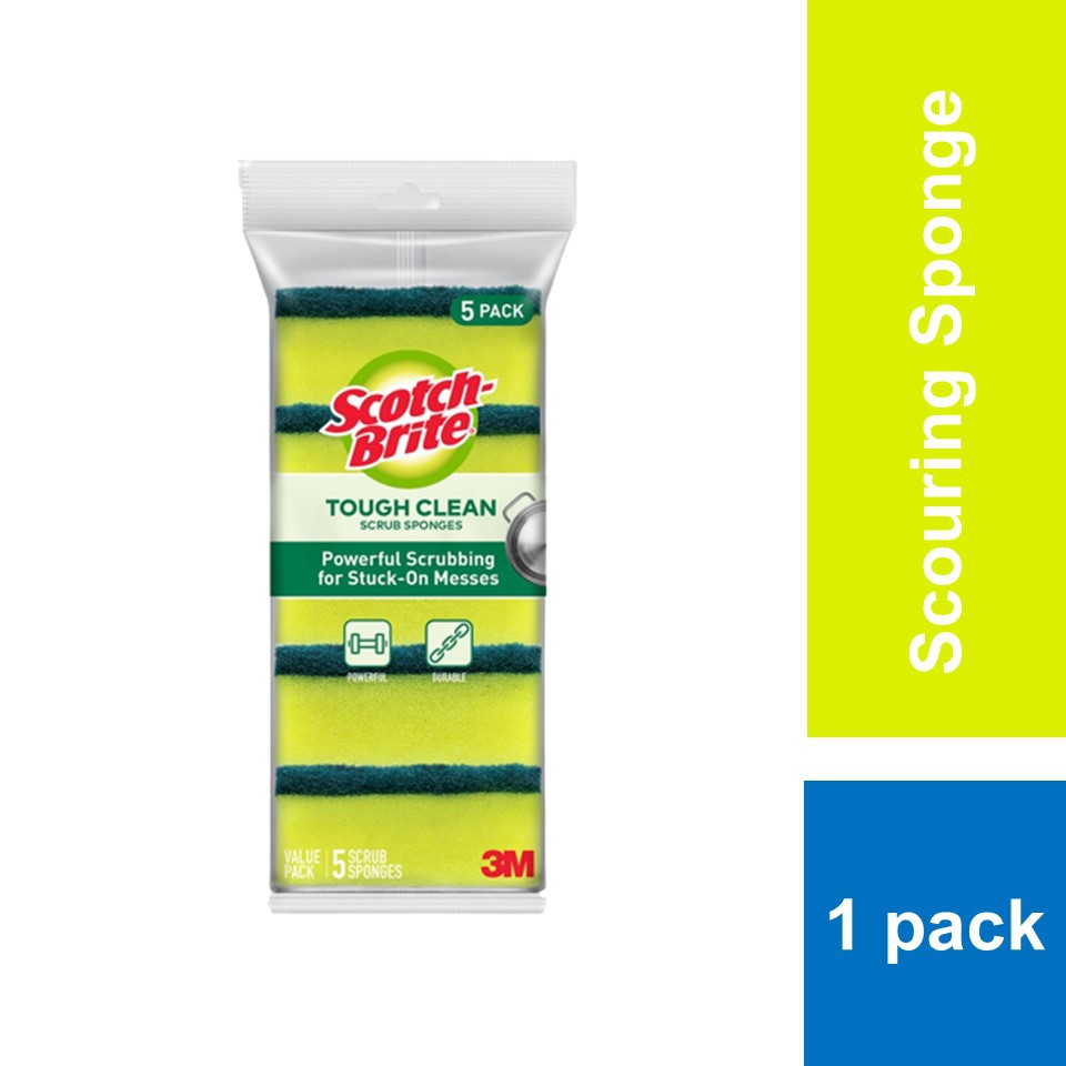 3M Scotch Brite Heavy Duty Scouring Scrub Sponge 5pcs | Shopee Malaysia